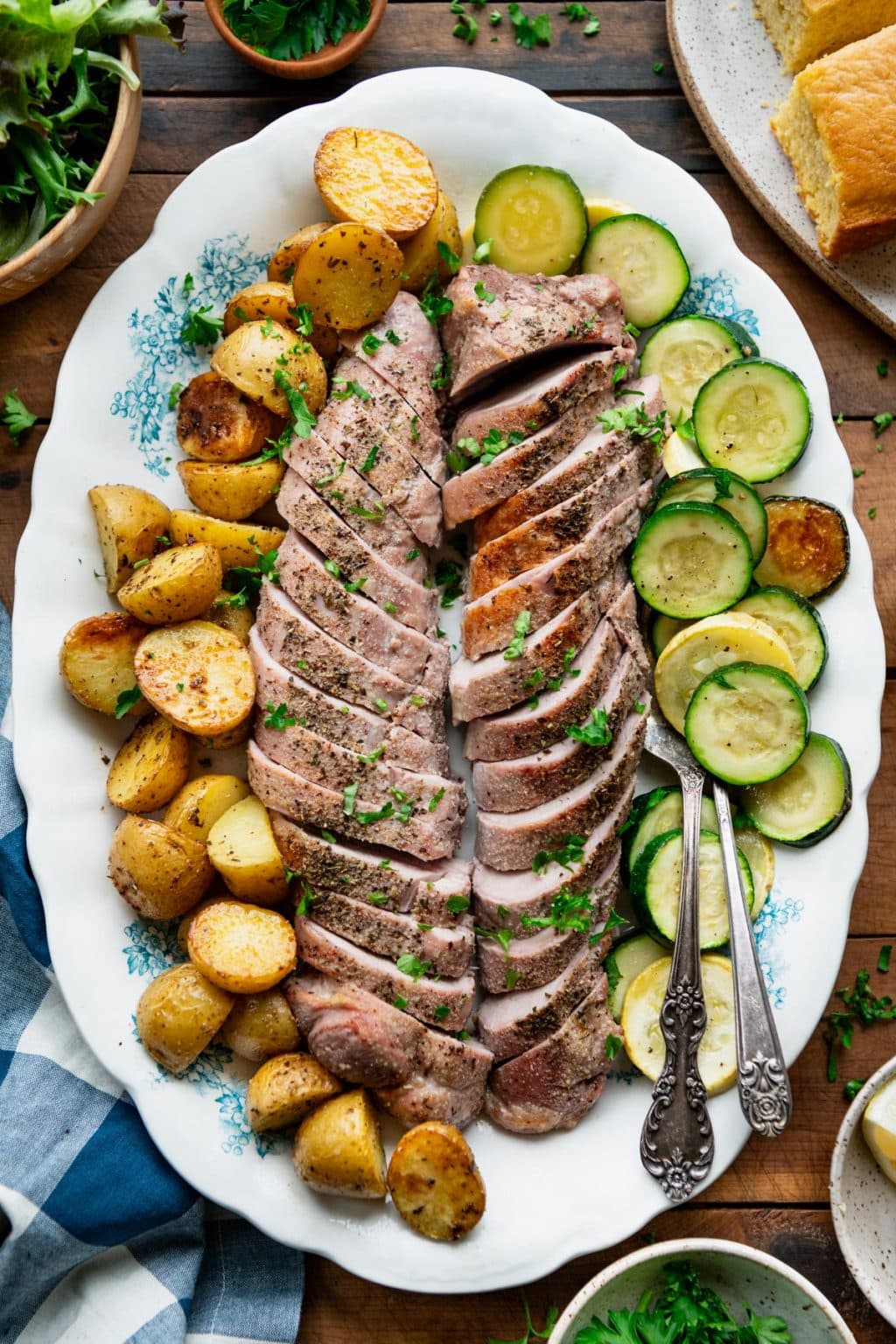 Sheet Pan Pork Tenderloin with Potatoes and Zucchini - The Seasoned Mom
