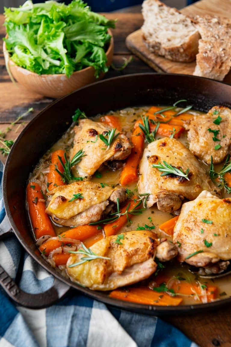 Braised Chicken Thighs with Gravy - The Seasoned Mom