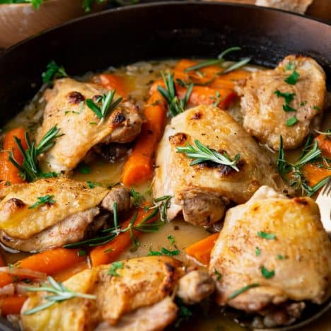 Braised Chicken Thighs with Gravy - The Seasoned Mom