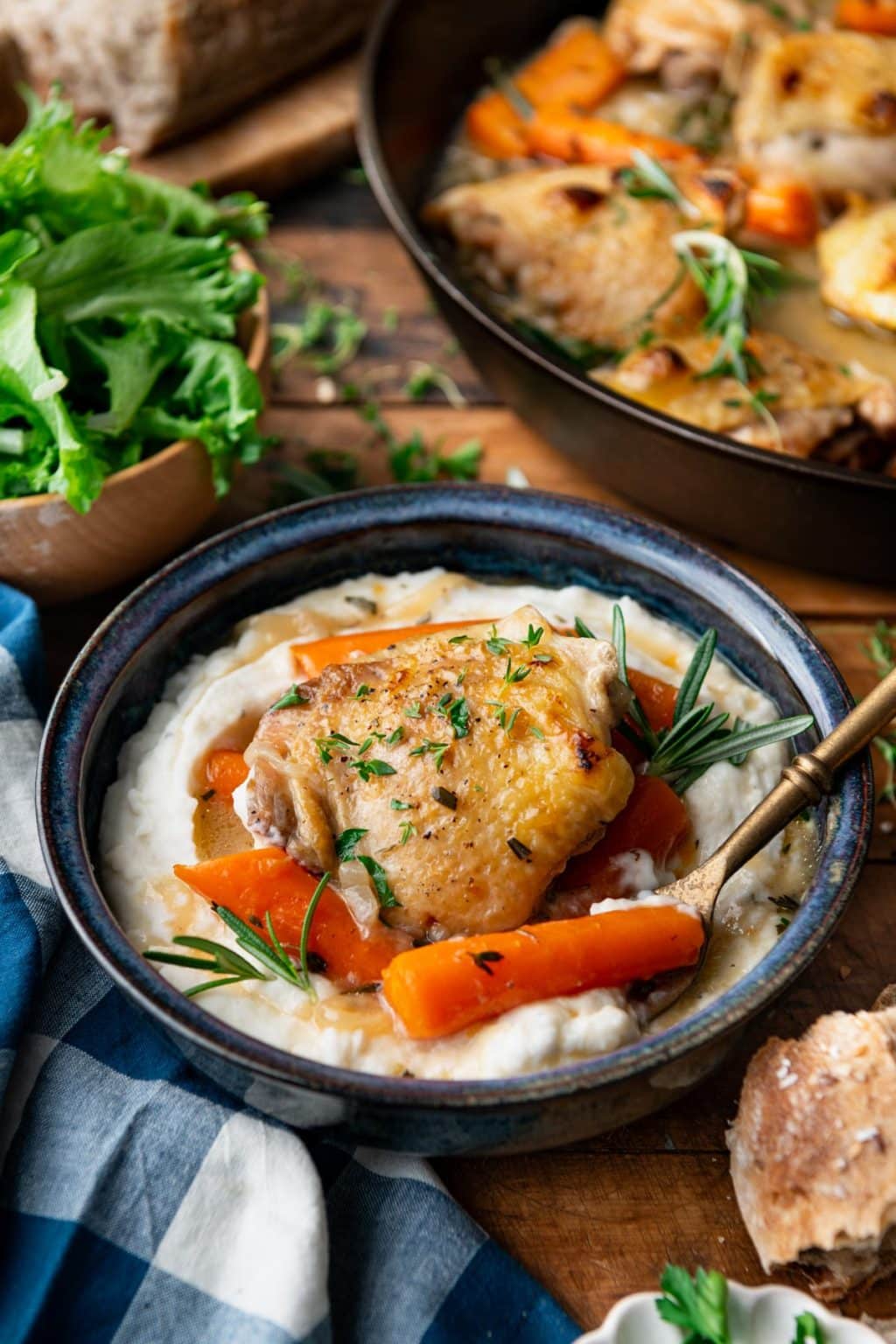 Braised Chicken Thighs with Gravy - The Seasoned Mom