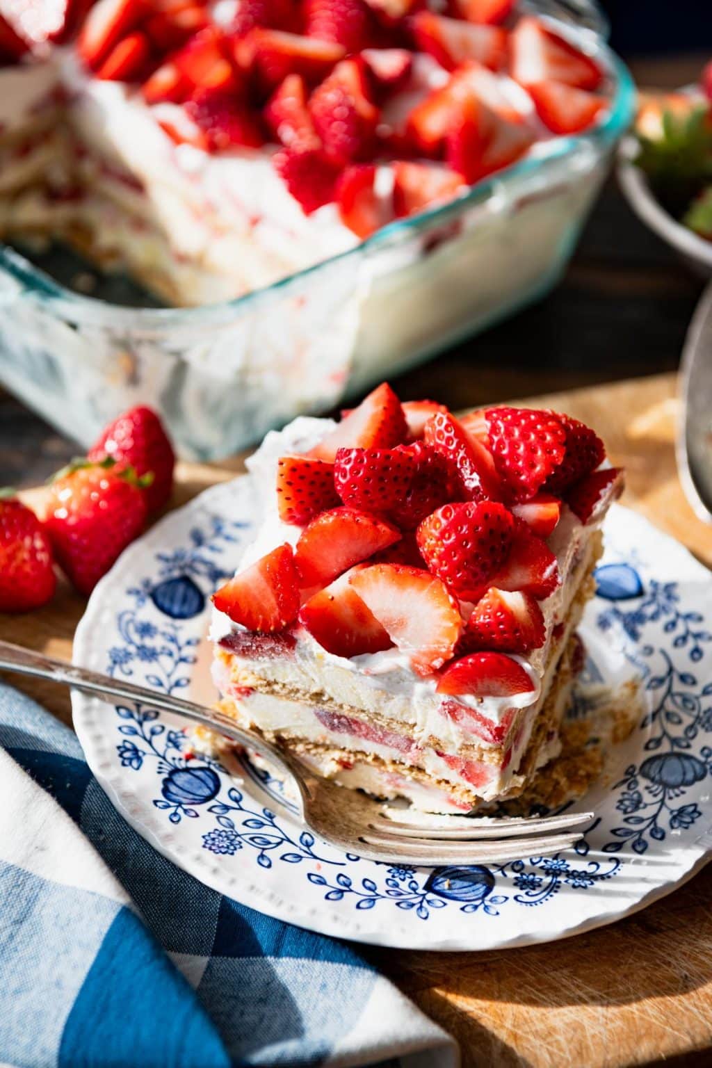 Strawberry Cream Cheese Icebox Cake - The Seasoned Mom
