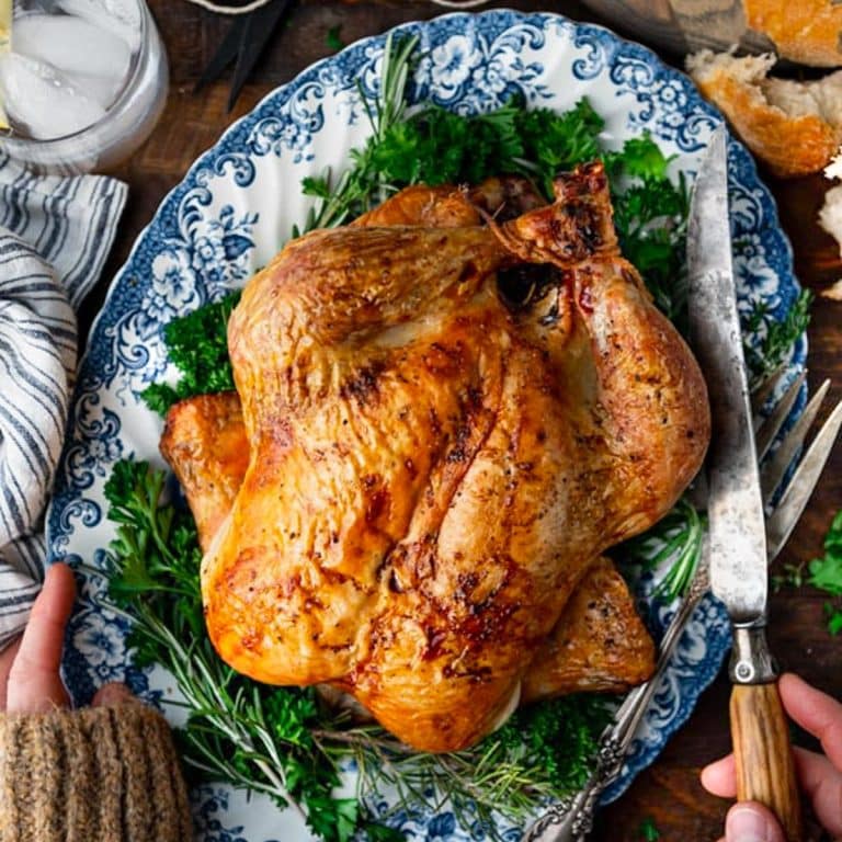 Whole Roasted Chicken {Super Crispy Skin!} - The Seasoned Mom