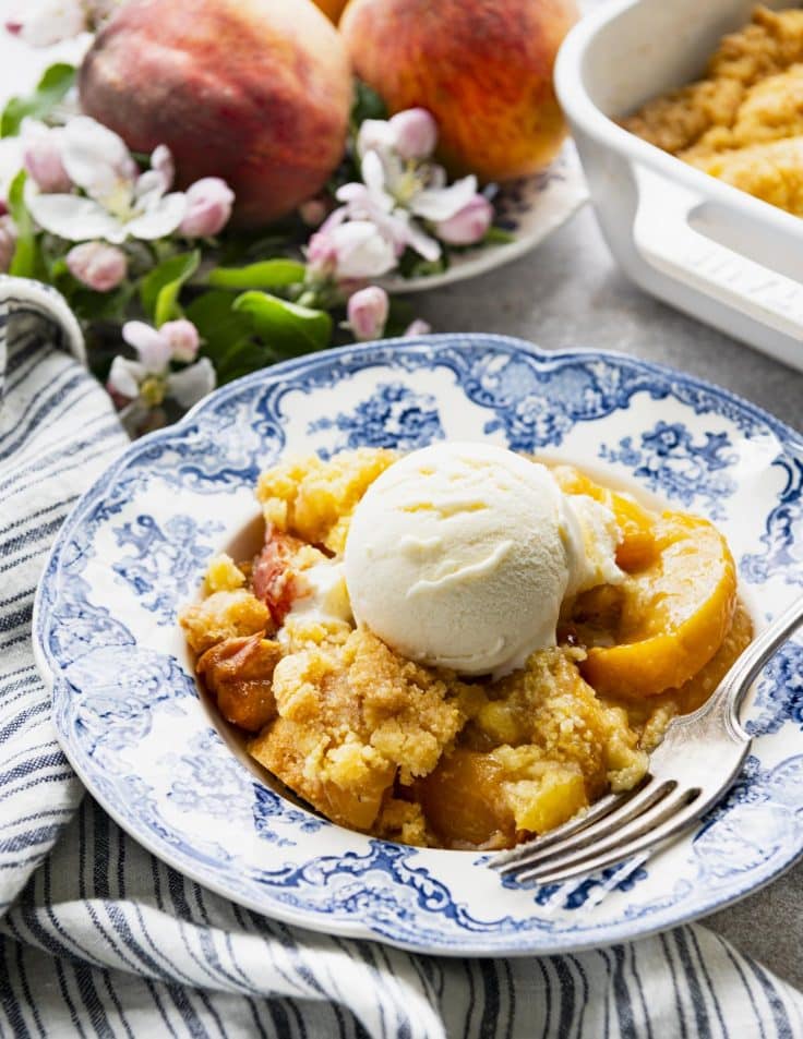 Southern Peach Cobbler with Jiffy Mix - The Seasoned Mom