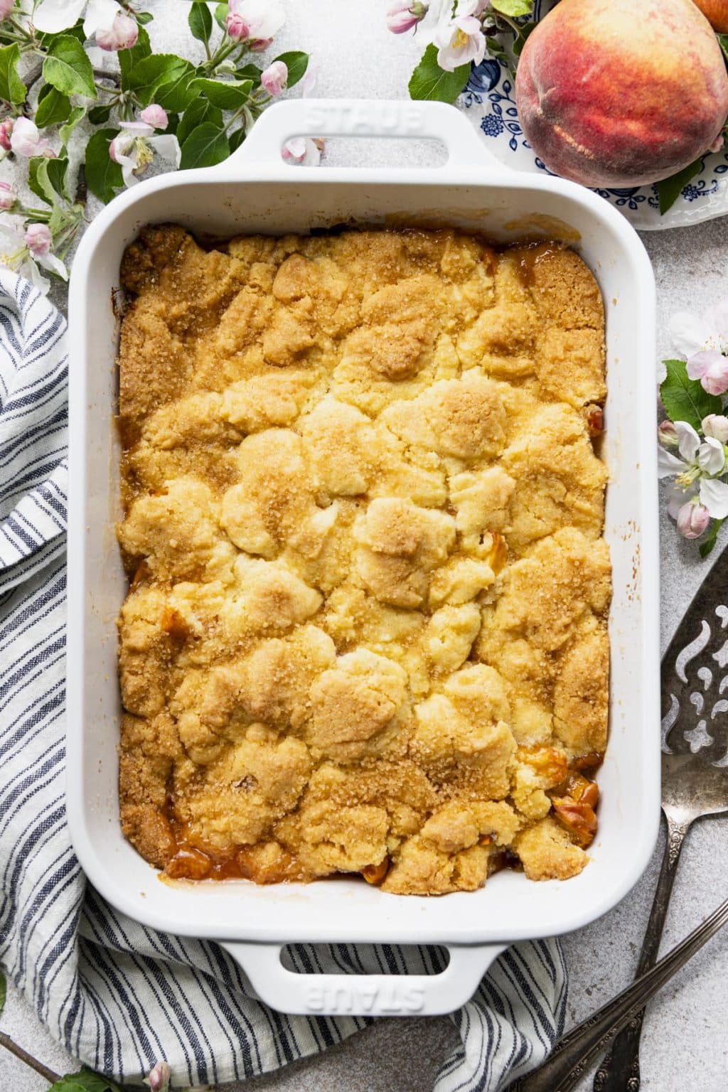 Southern Peach Cobbler with Jiffy Mix - The Seasoned Mom