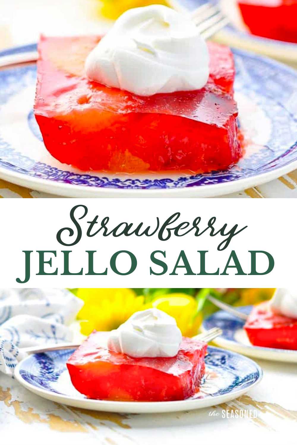 Strawberry Jello Salad - The Seasoned Mom