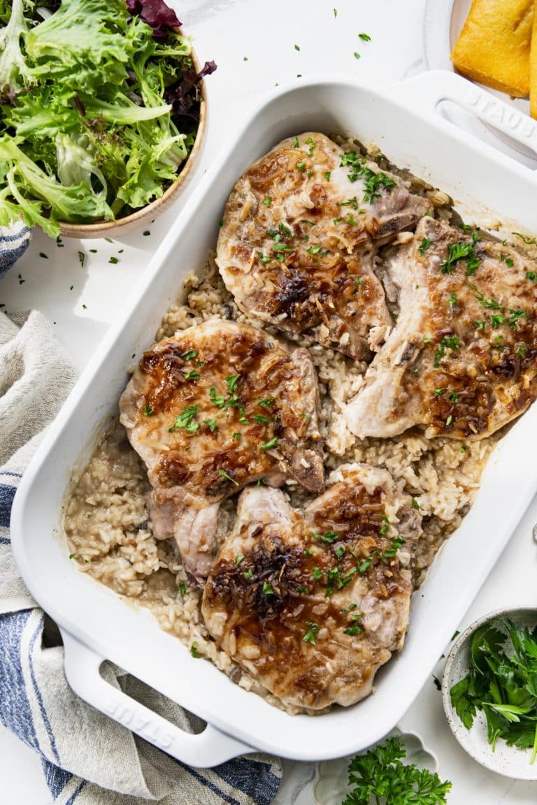 "No Peek" Pork Chop and Rice Casserole - The Seasoned Mom