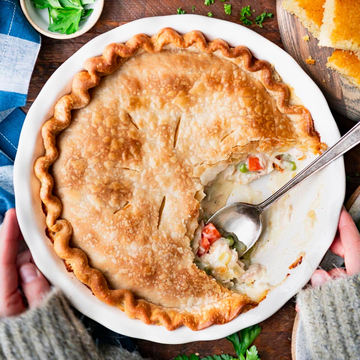 Shortcut Easy Chicken Pot Pie with Biscuits - The Seasoned Mom