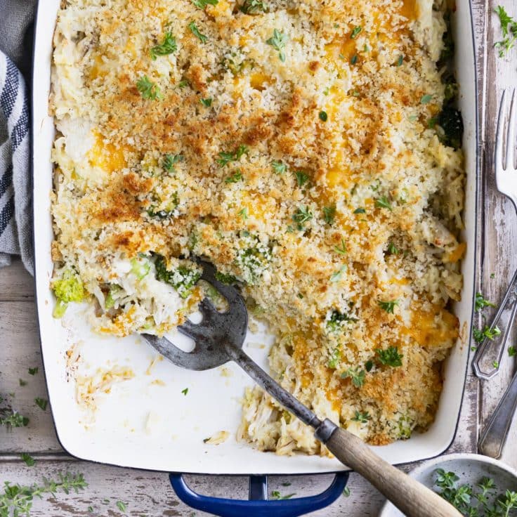 Chicken Broccoli Cheese and Rice Casserole - The Seasoned Mom