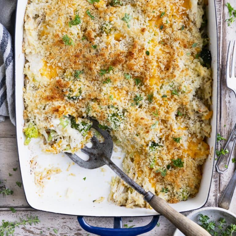 Chicken Broccoli Cheese and Rice Casserole - The Seasoned Mom