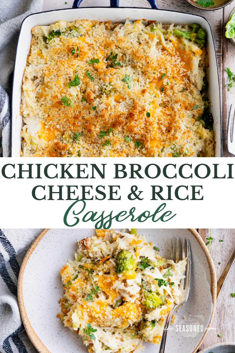 Chicken Broccoli Cheese and Rice Casserole - The Seasoned Mom