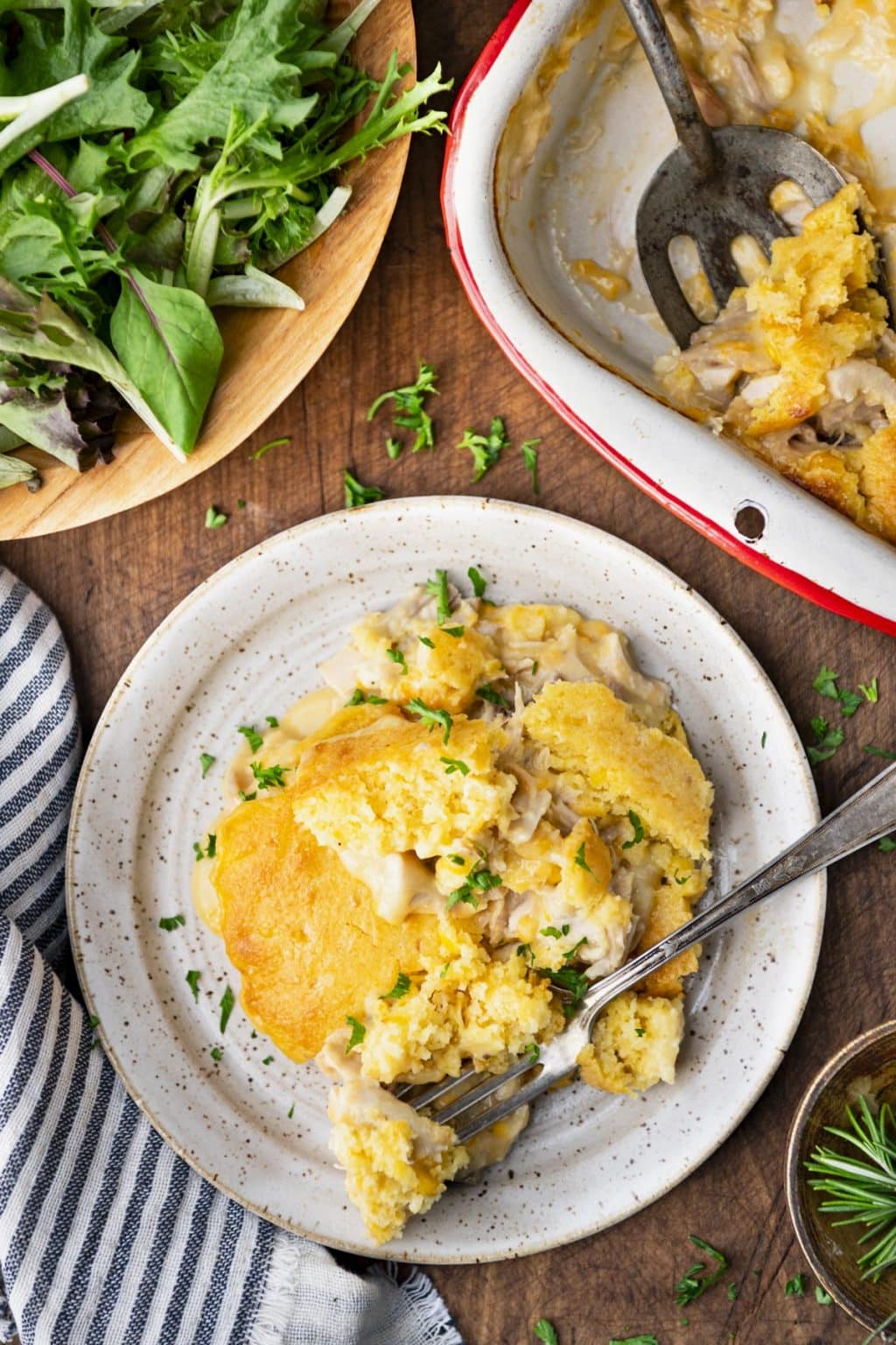 Farmhouse Chicken Cornbread Casserole - The Seasoned Mom