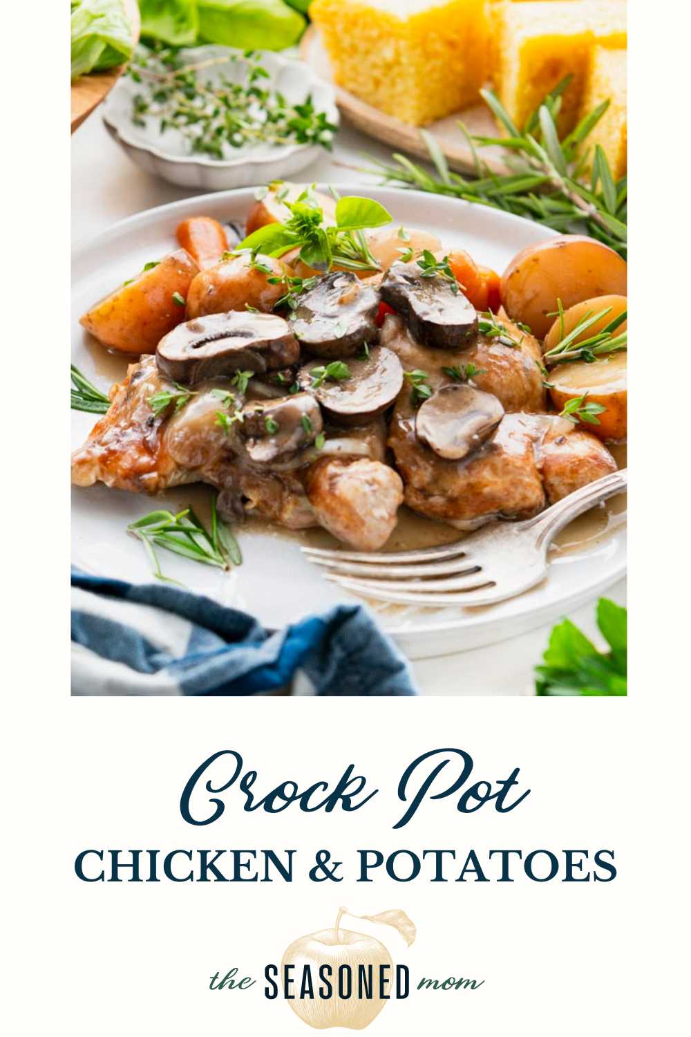 Crock Pot Chicken and Potatoes with Mushroom Gravy - The Seasoned Mom