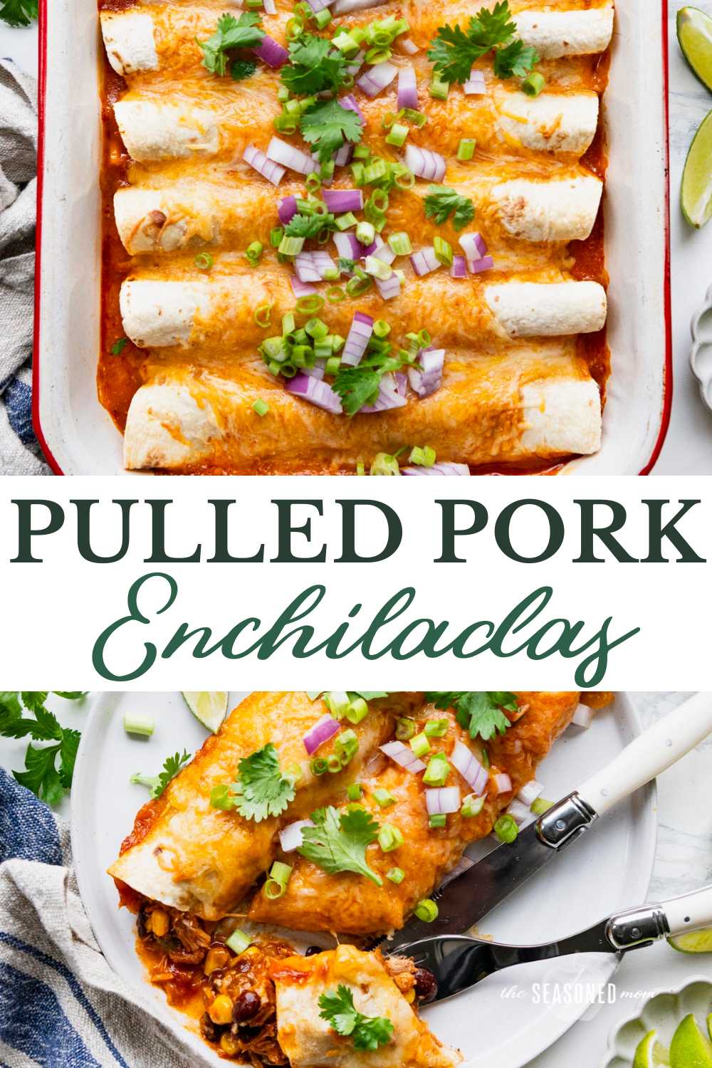 Pulled Pork Enchiladas {Easy Leftover Pork Recipe} – The Seasoned Mom