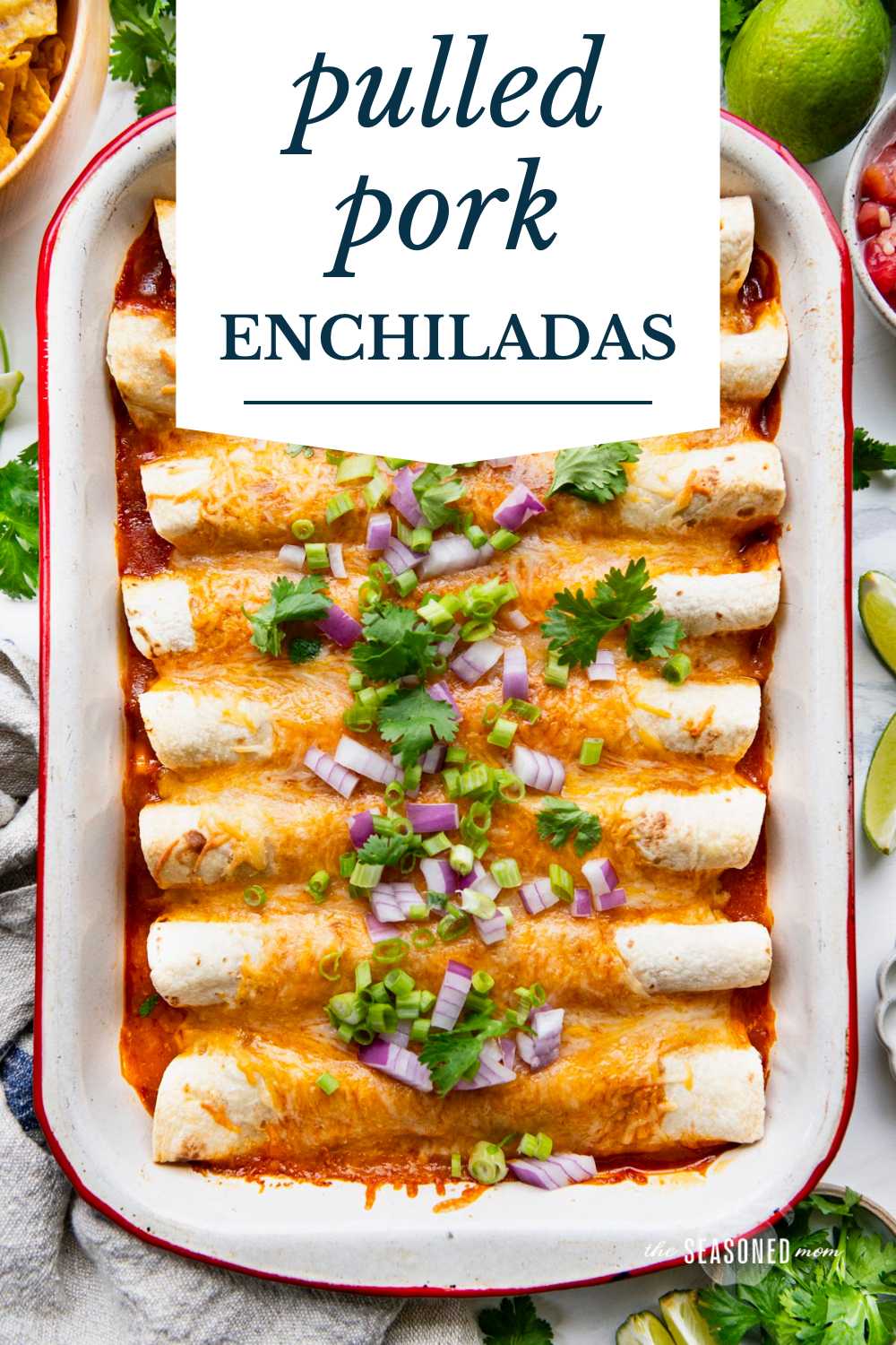 Pulled Pork Enchiladas {Easy Leftover Pork Recipe} – The Seasoned Mom