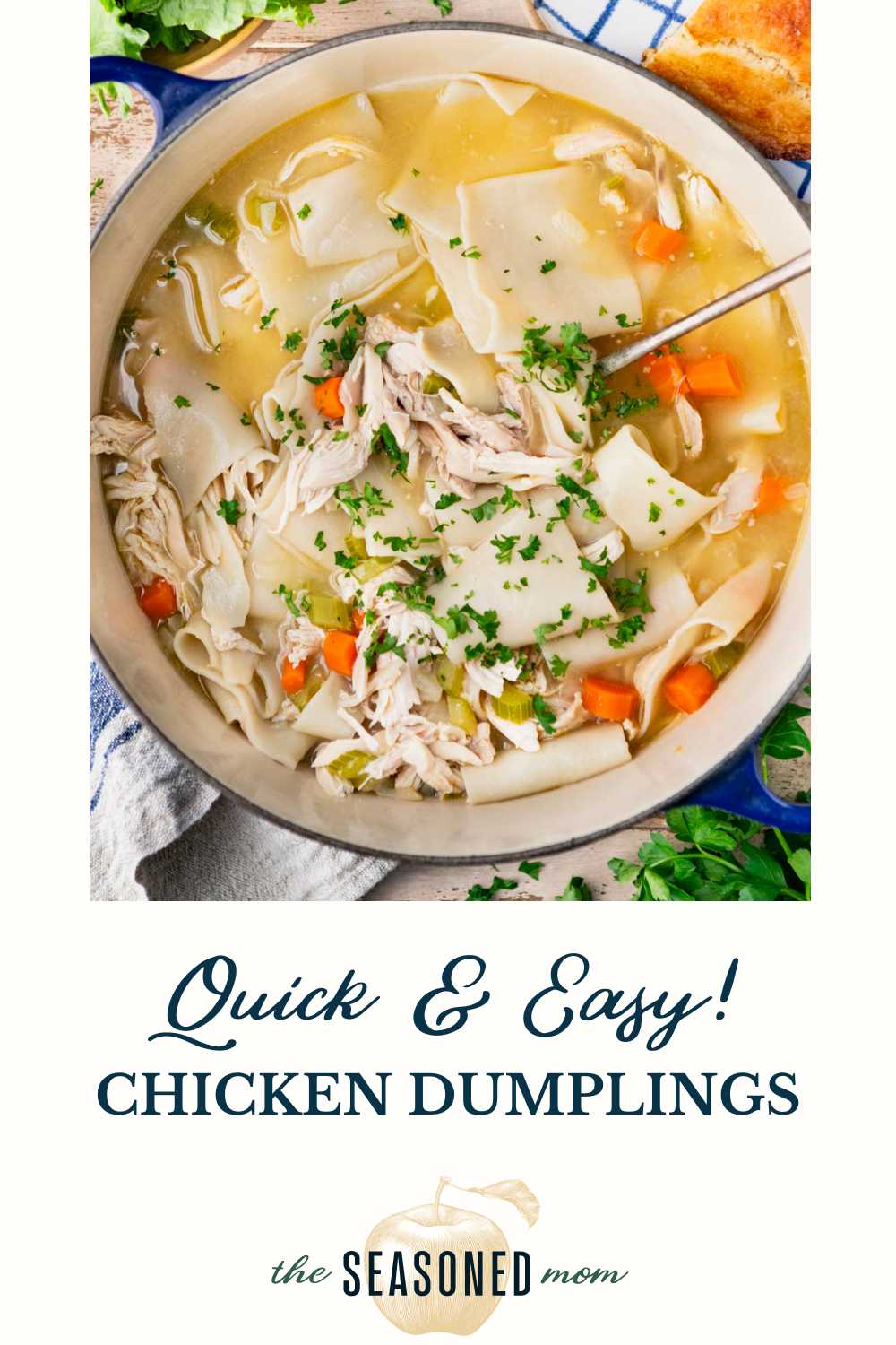 Easy Chicken and Dumplings with Frozen Dumplings - The Seasoned Mom
