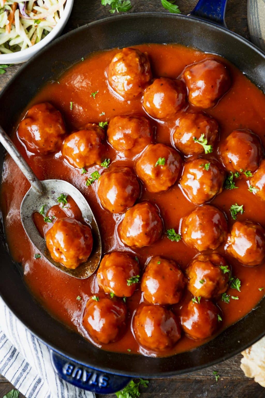 Easy Baked BBQ Meatballs - The Seasoned Mom