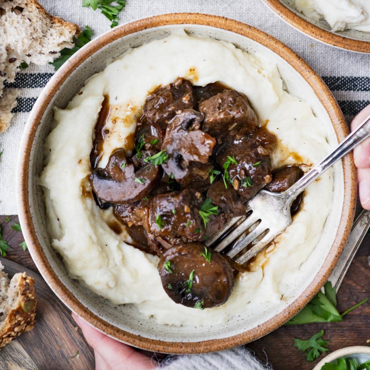 Beef Tips and Gravy {Crock Pot or Oven} - The Seasoned Mom