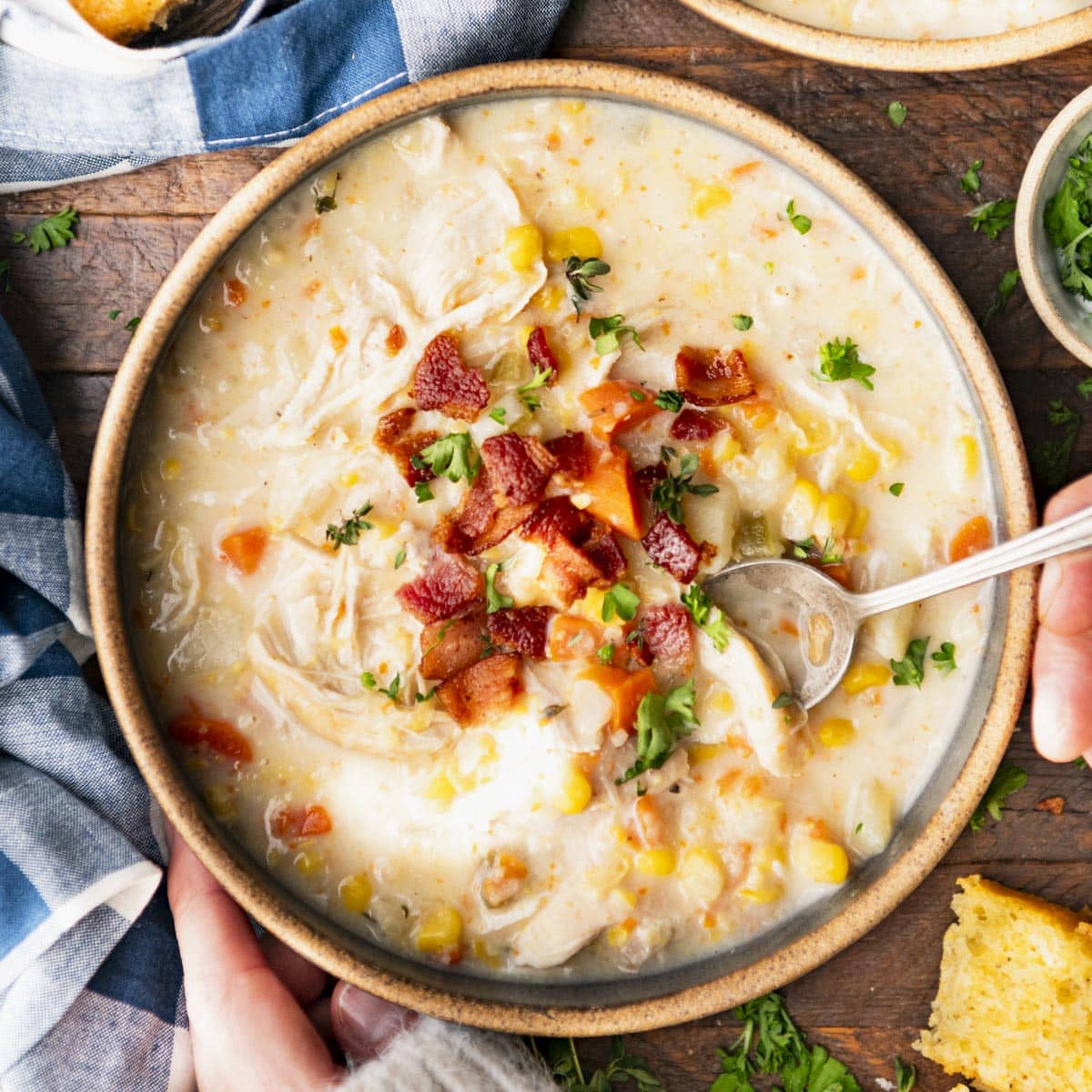 Chicken Corn Chowder {Crock Pot} - The Seasoned Mom