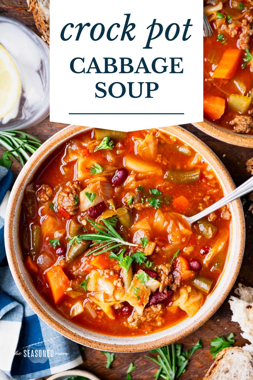 Slow Cooker Cabbage Soup with Hamburger - The Seasoned Mom