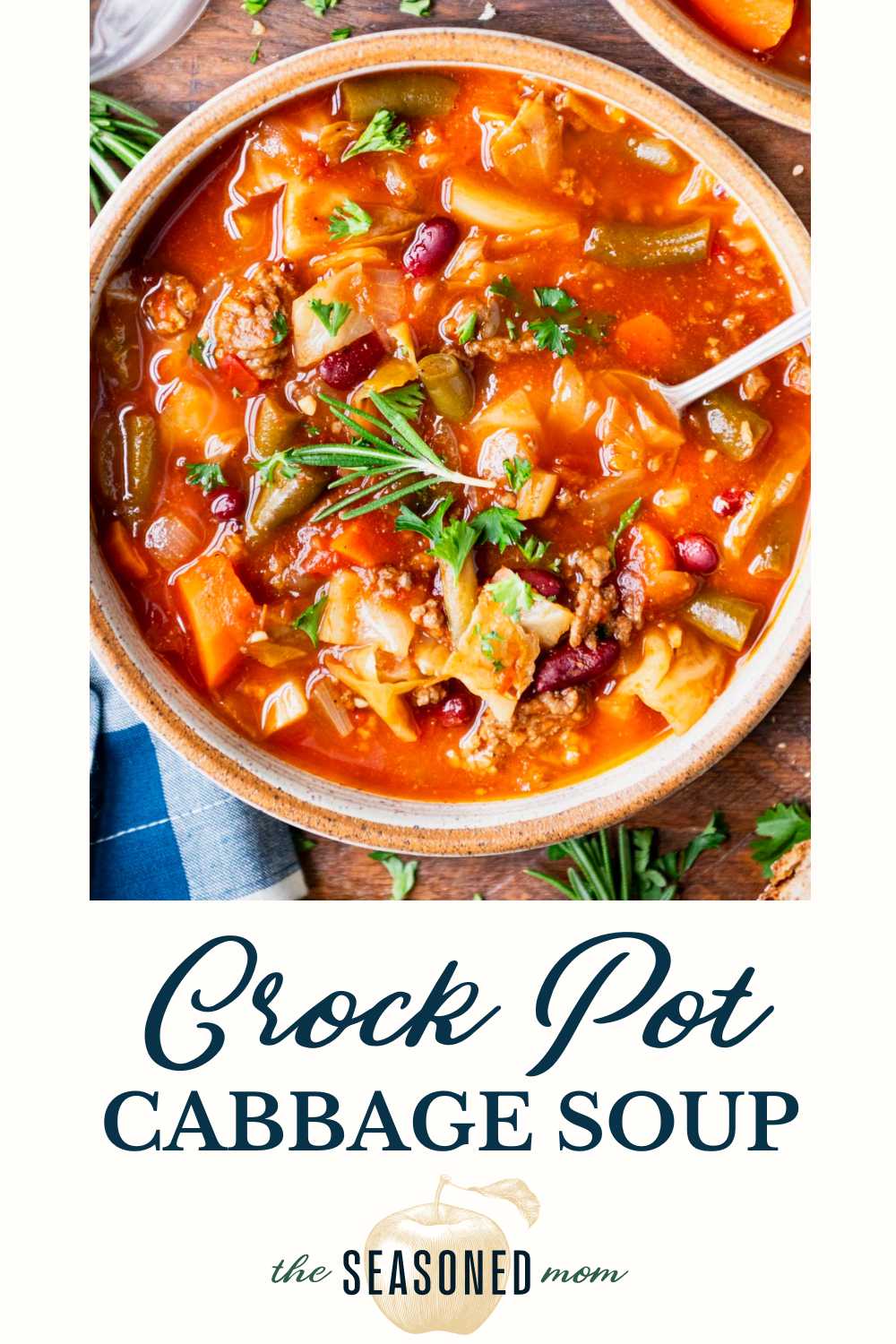 Slow Cooker Cabbage Soup with Hamburger - The Seasoned Mom