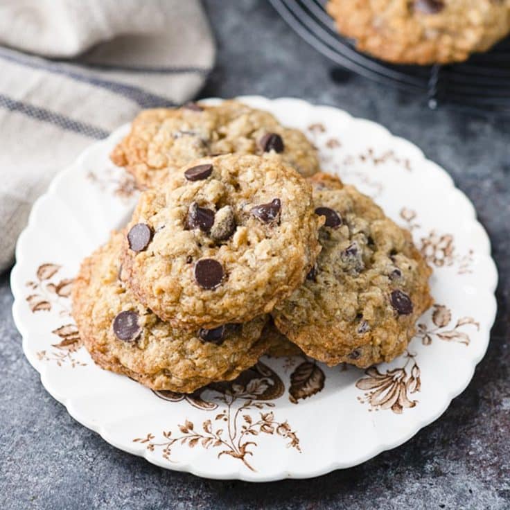 Soft and Chewy Oatmeal Chocolate Chip Cookies - The Seasoned Mom