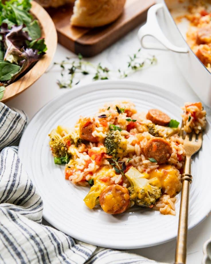 Dump-and-Bake Sausage and Rice