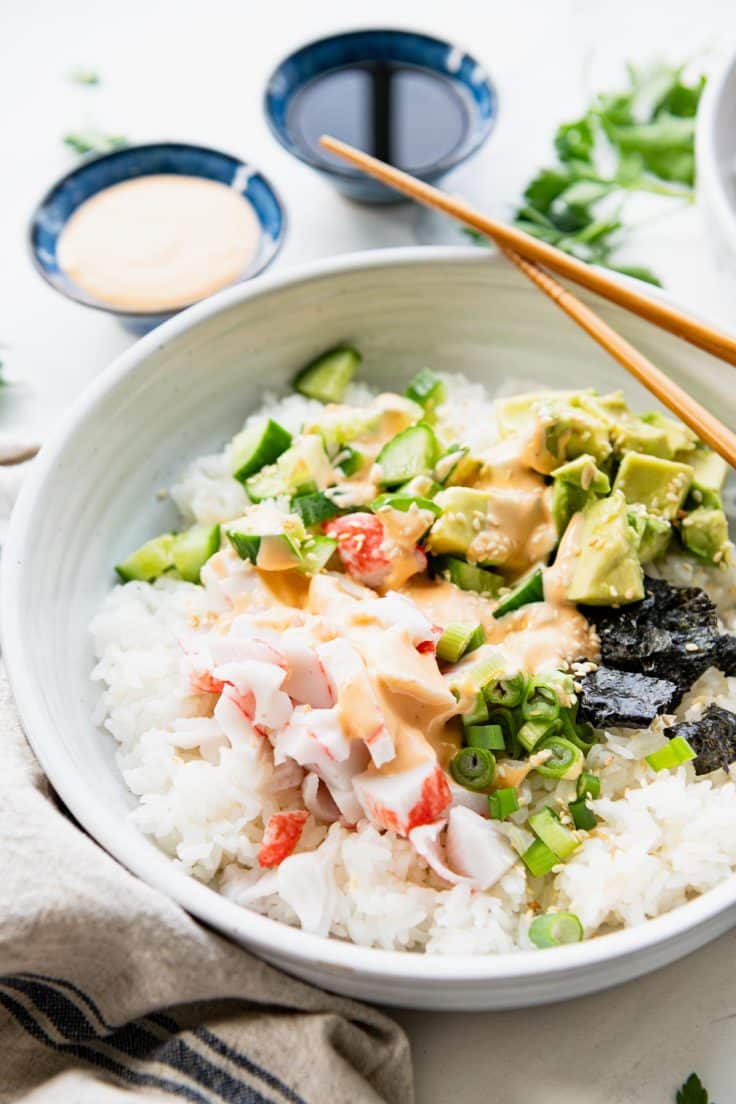 California Roll Bowl with Spicy Mayo