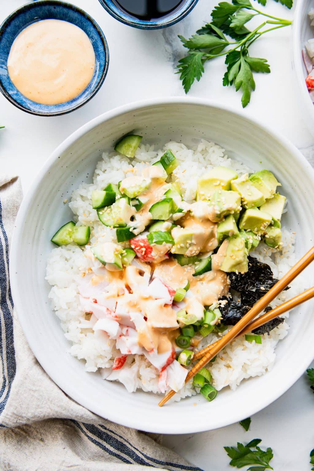 California Roll Bowl with Spicy Mayo
