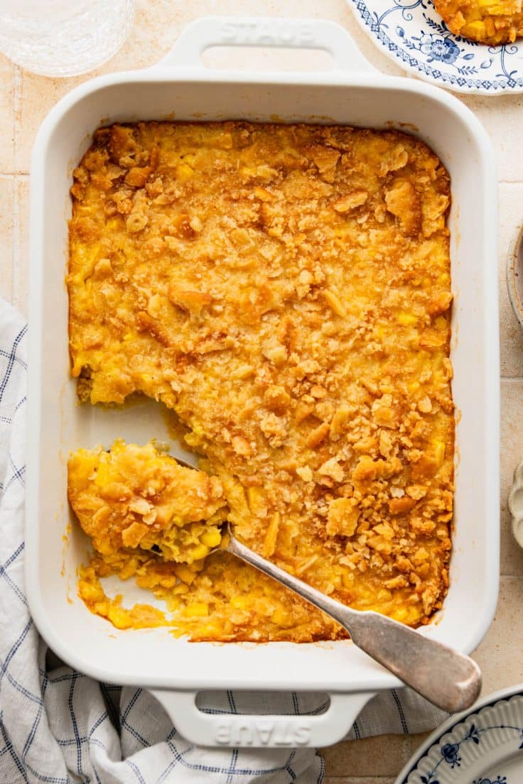 Old-Fashioned Scalloped Corn {Easy Holiday Side Dish} – The Seasoned Mom